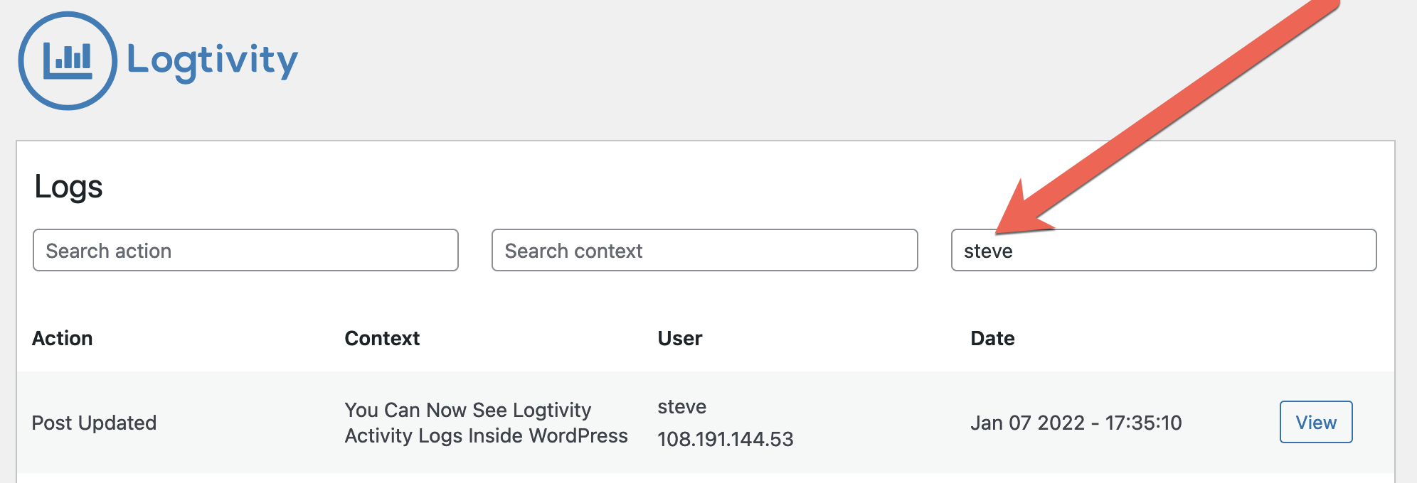 You Can Now See Logtivity Activity Logs Inside WordPress - Logtivity