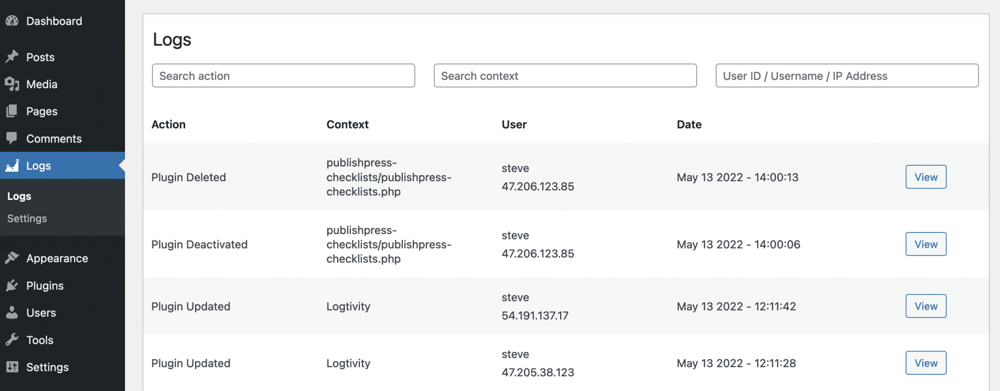 White Label Mode for Logtivity - Logtivity
