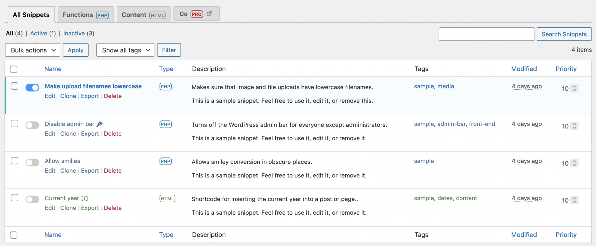Logtivity Supports the Code Snippets Plugin - Logtivity