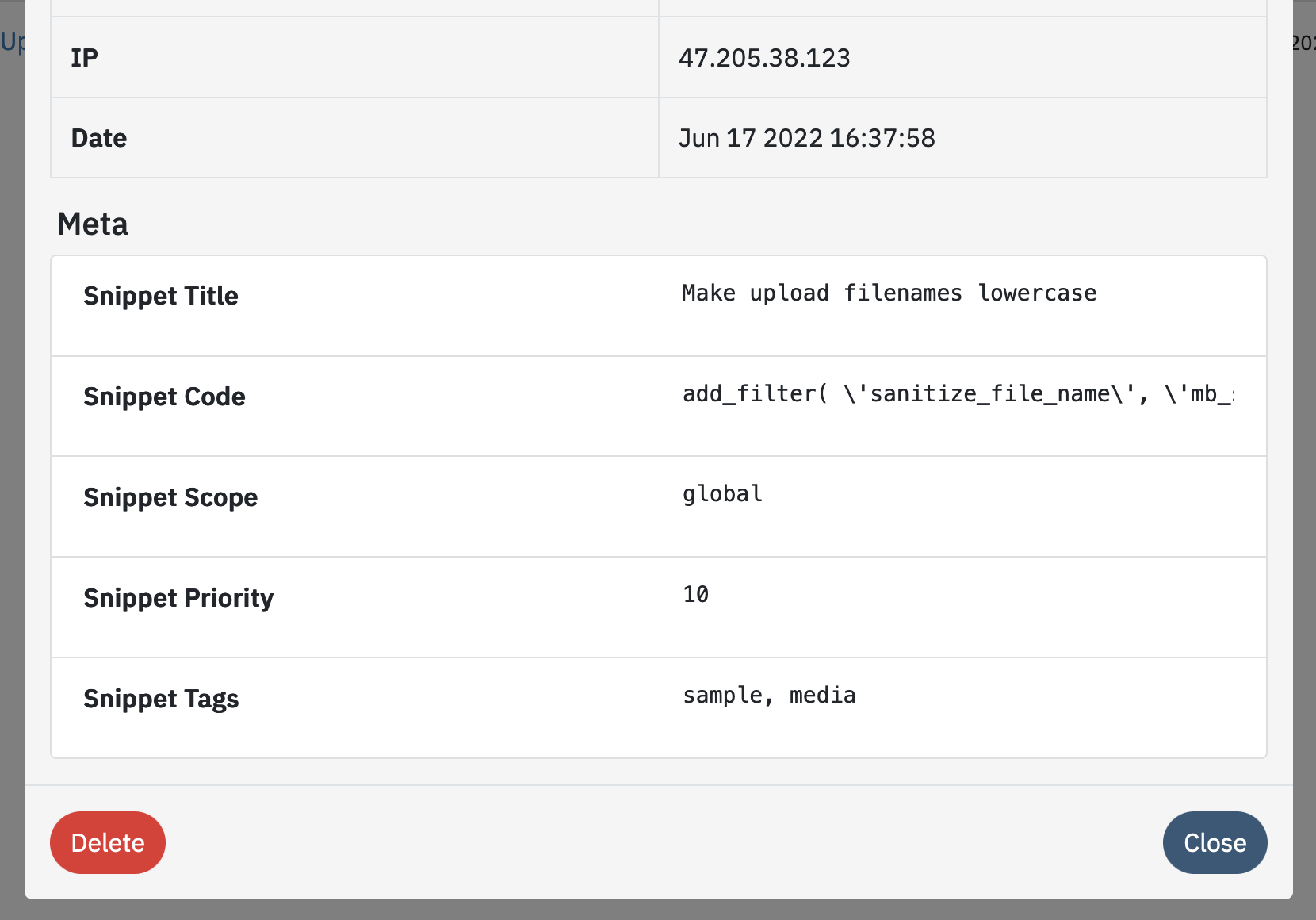 Logtivity Supports the Code Snippets Plugin - Logtivity