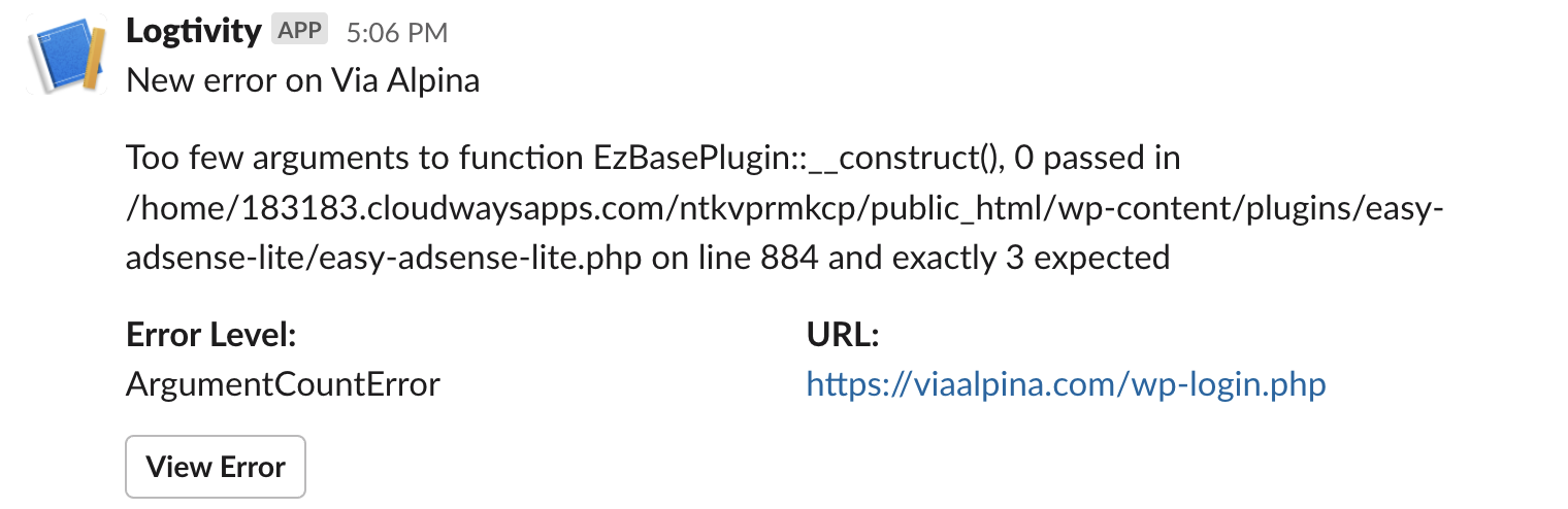 Alerts for Fatal WordPress Errors - Logtivity
