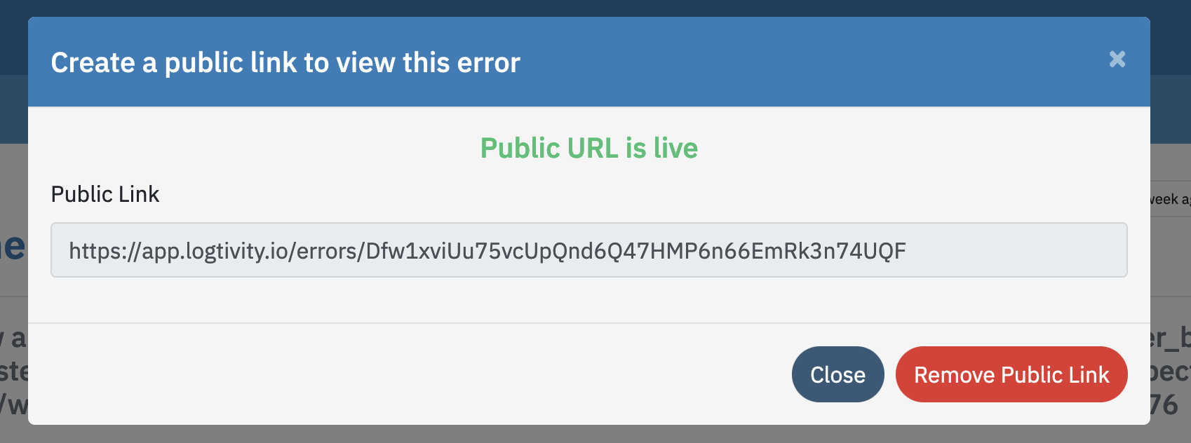You Can Now Share Logtivity Error Logs - Logtivity
